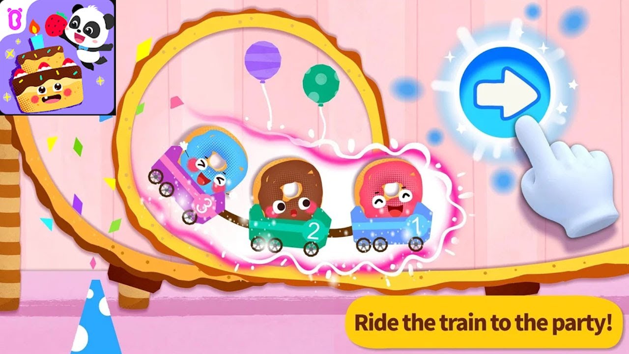 Ride the roller coaster with the doughnuts! Baby Panda's Food Party ...