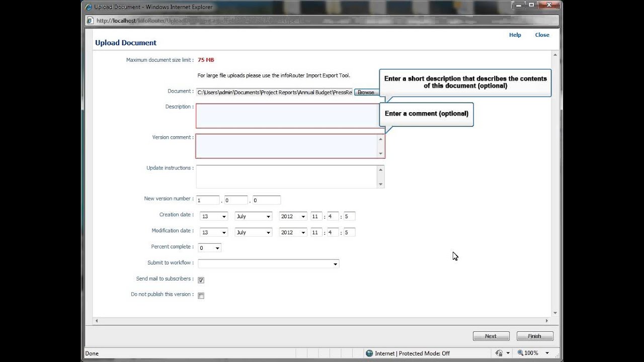 Uploading documents to infoRouter - YouTube