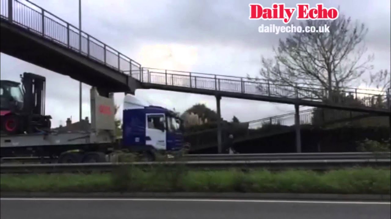 Lorry stuck under bridge on ma - YouTube