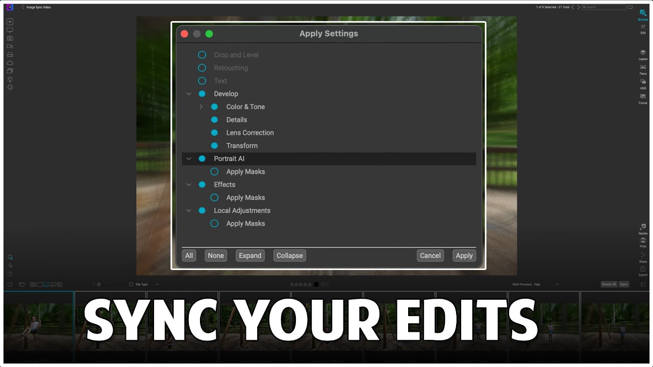 Learn How To Sync Multiple Edits In 10 Minutes Using ON1 Photo RAW YouTube Learn How To Sync Multiple Edits In 10 Minutes Using ON1 Photo RAW YouTube
