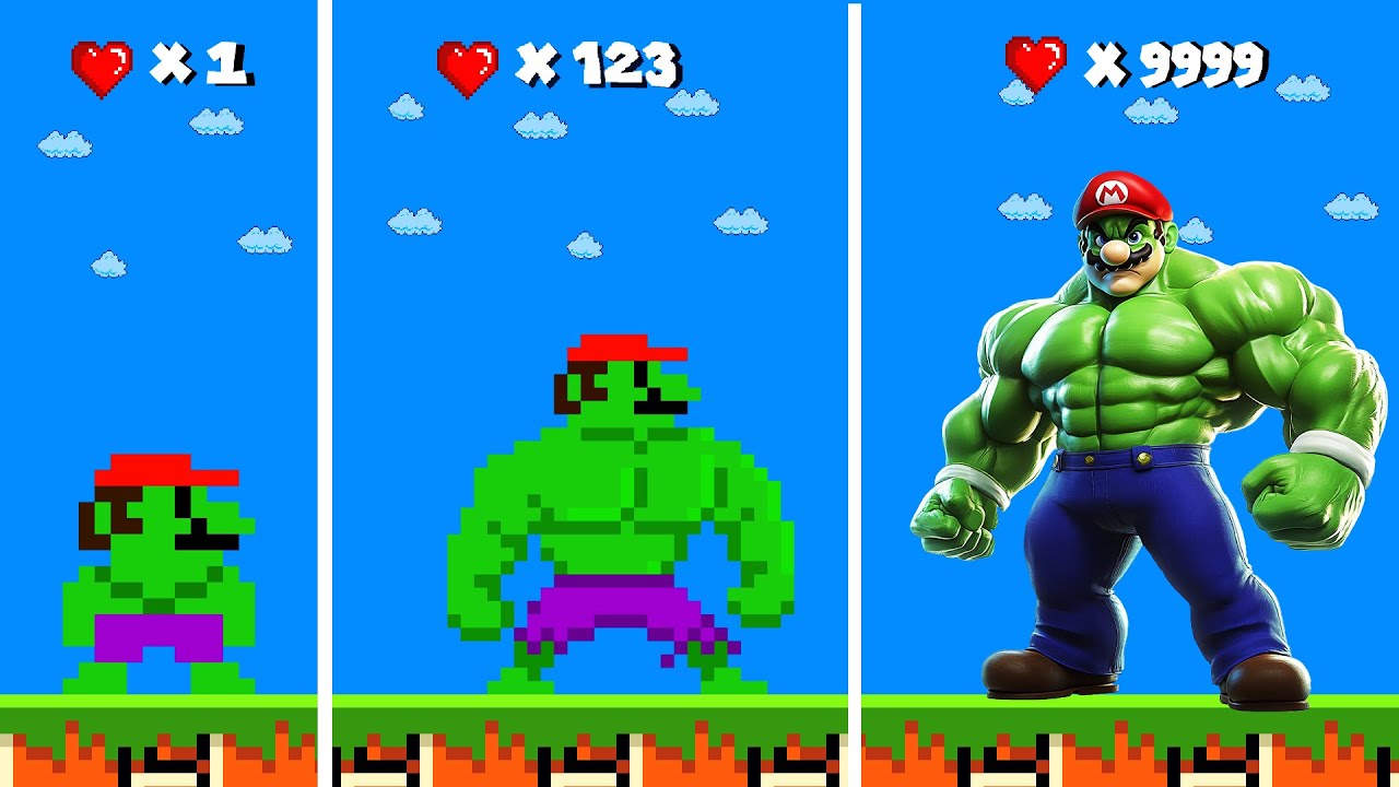 Upgrading Hulk Mario to the Biggest Ever in Super Mario bros | Game Up ...