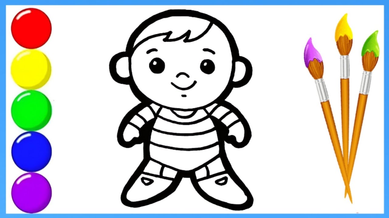 How to draw baby || painting and coloring for kids, toddlers || baby ...