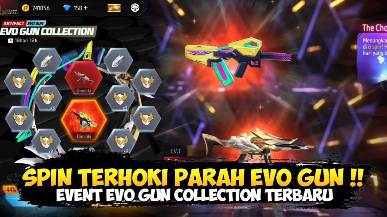 HOKI GAK NGOTAK!! SPIN EVO GUN GROZA & MP5 EVENT FF TERBARU EVO GUN ...