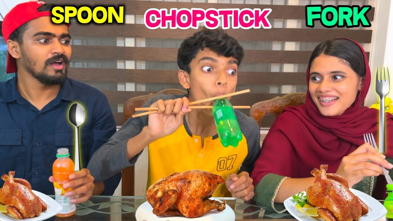 Spoon Vs Fork Vs Chopstick Eating Challenge | Bengu അവസാനം തീറ്റ മത്സരം ...
