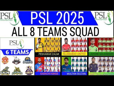 PSL 2025 All Teams Squad | All Teams Squad PSL 2025 | PSL 10 | Pakistan ...