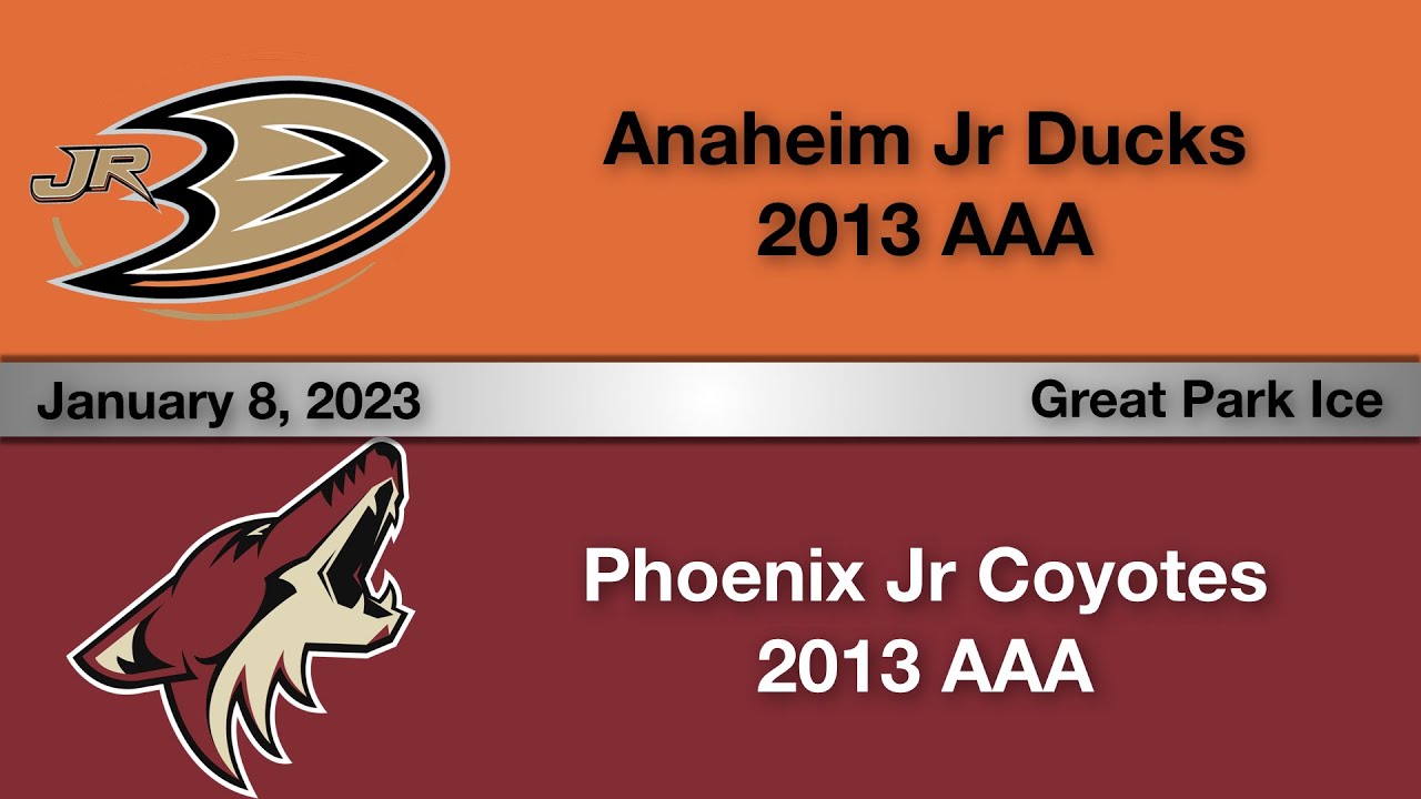 Jr Ducks 2013 AAA Hockey vs Jr Coyotes 2013 AAA - January 8, 2023 - YouTube