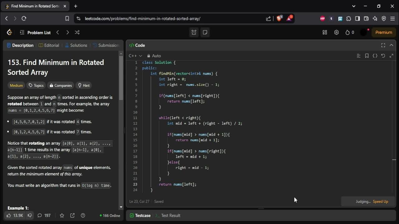 برمجهleetcode-153 - YouTube
