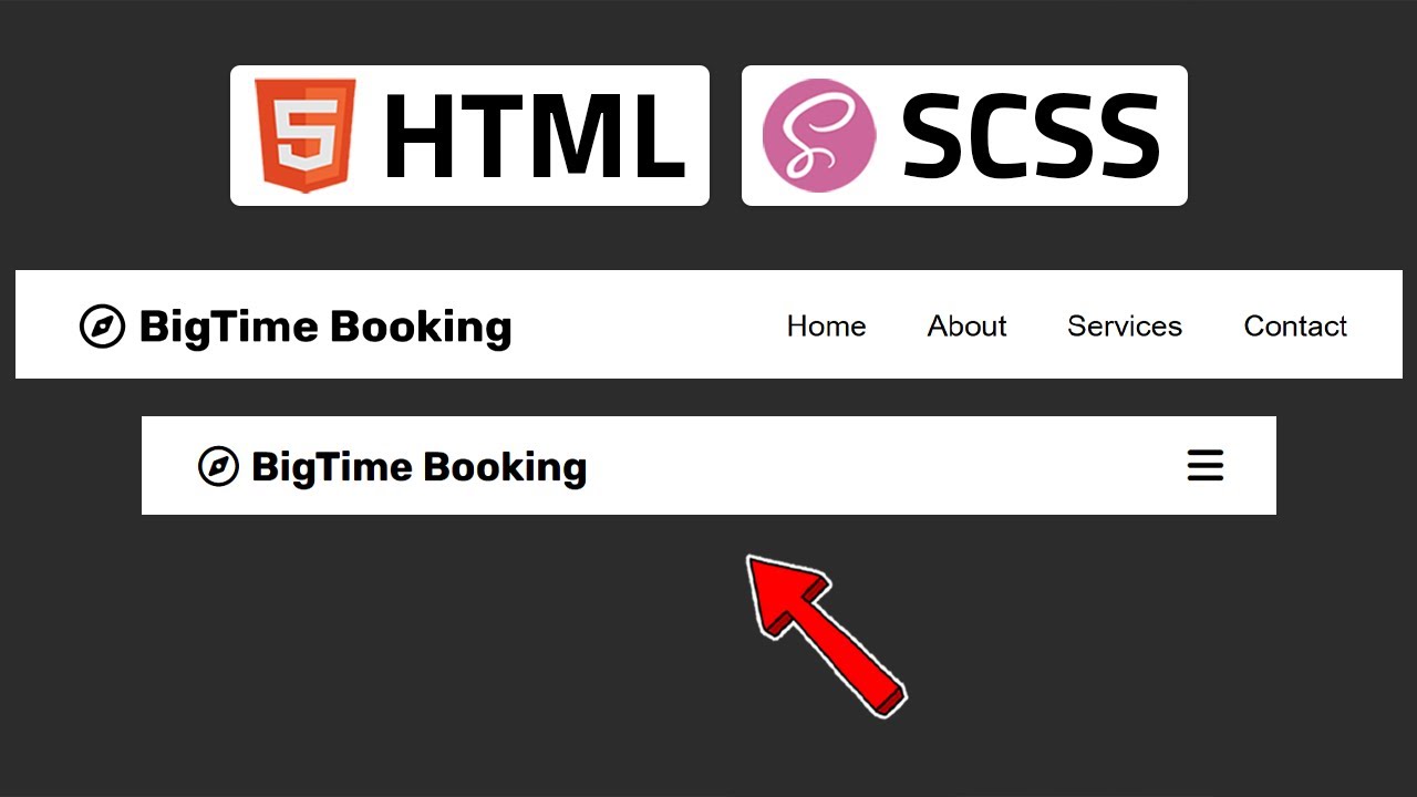 How to Create a Responsive Navbar with HTML, SCSS, & JavaScript — Beginner Tutorial (Step-by ...