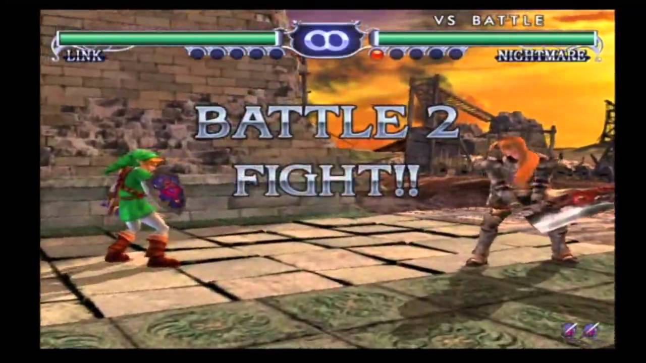 Soul Calibur II: Link Vs Nightmare 3 Matches! - YouTube