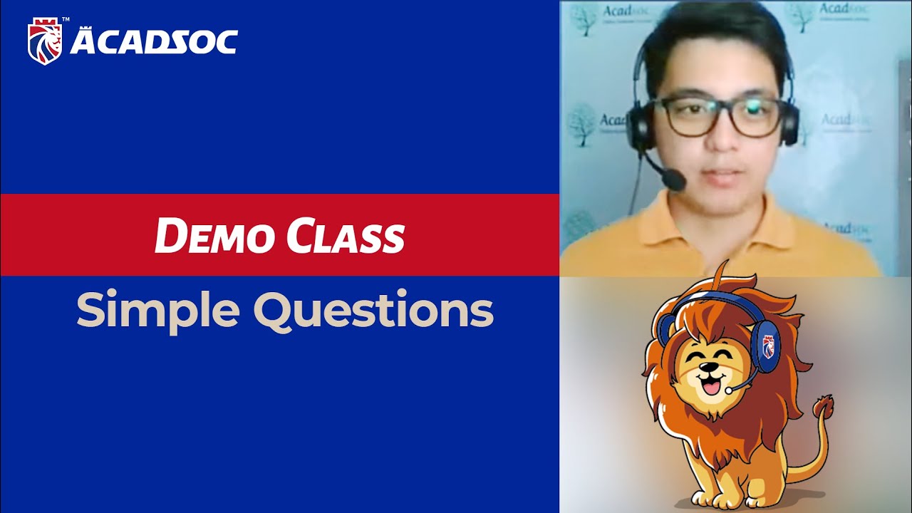 Acadsoc Demo Class: Simple Questions (Kids) - YouTube