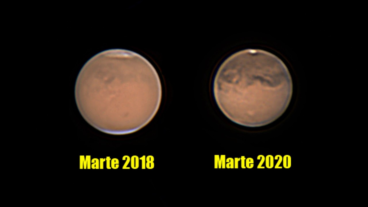 Global sandstorm on Mars, comparison 2018-2020 Nexstar 6SE Telescope ...
