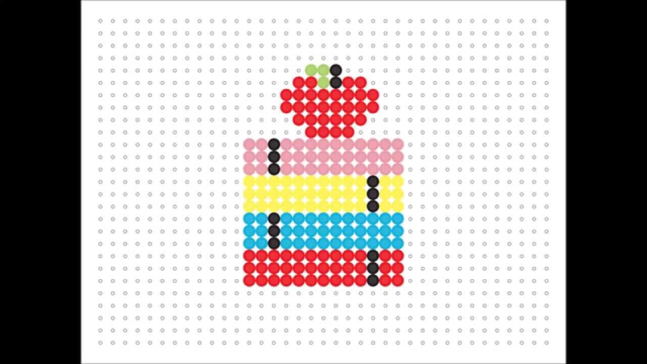 Hama Bead Books And Apple (School Series #15) - YouTube