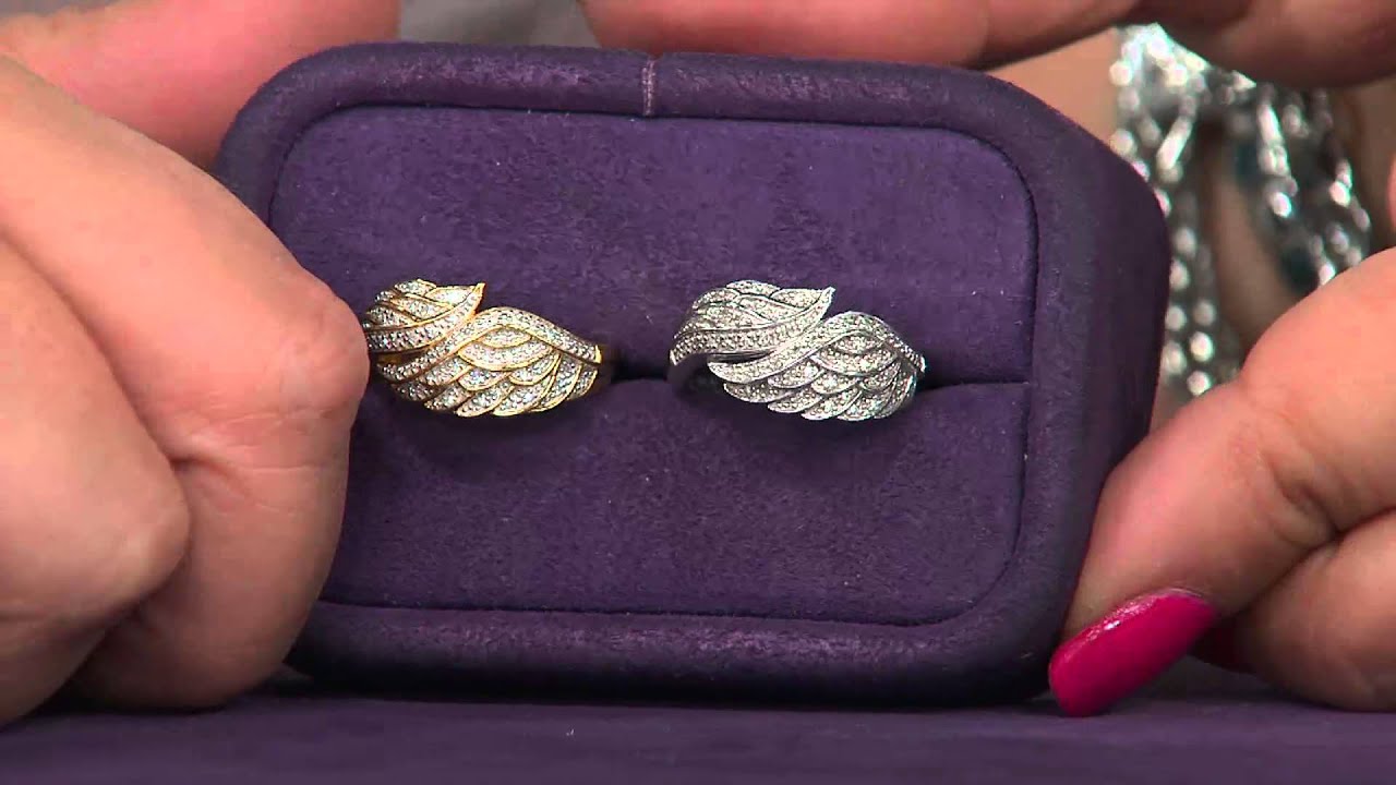 Angel Wing Diamond Ring, 14K Clad, 1/7 cttw, by Affinity with Antonella ...