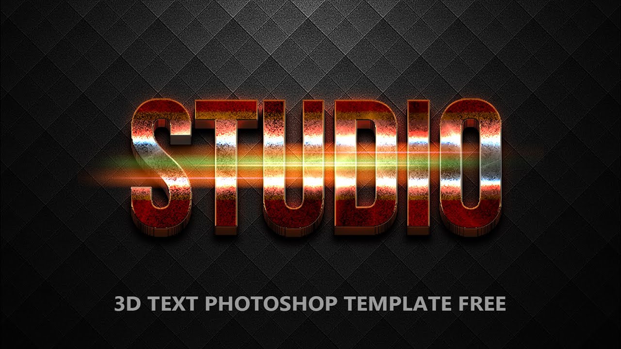 STUDIO 3D Text Photoshop | FREE PSD Style 183 - YouTube