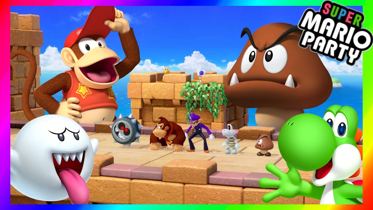 Super Mario Party Minigames #446 Goomba vs Yoshi vs Boo vs Diddy kong ...