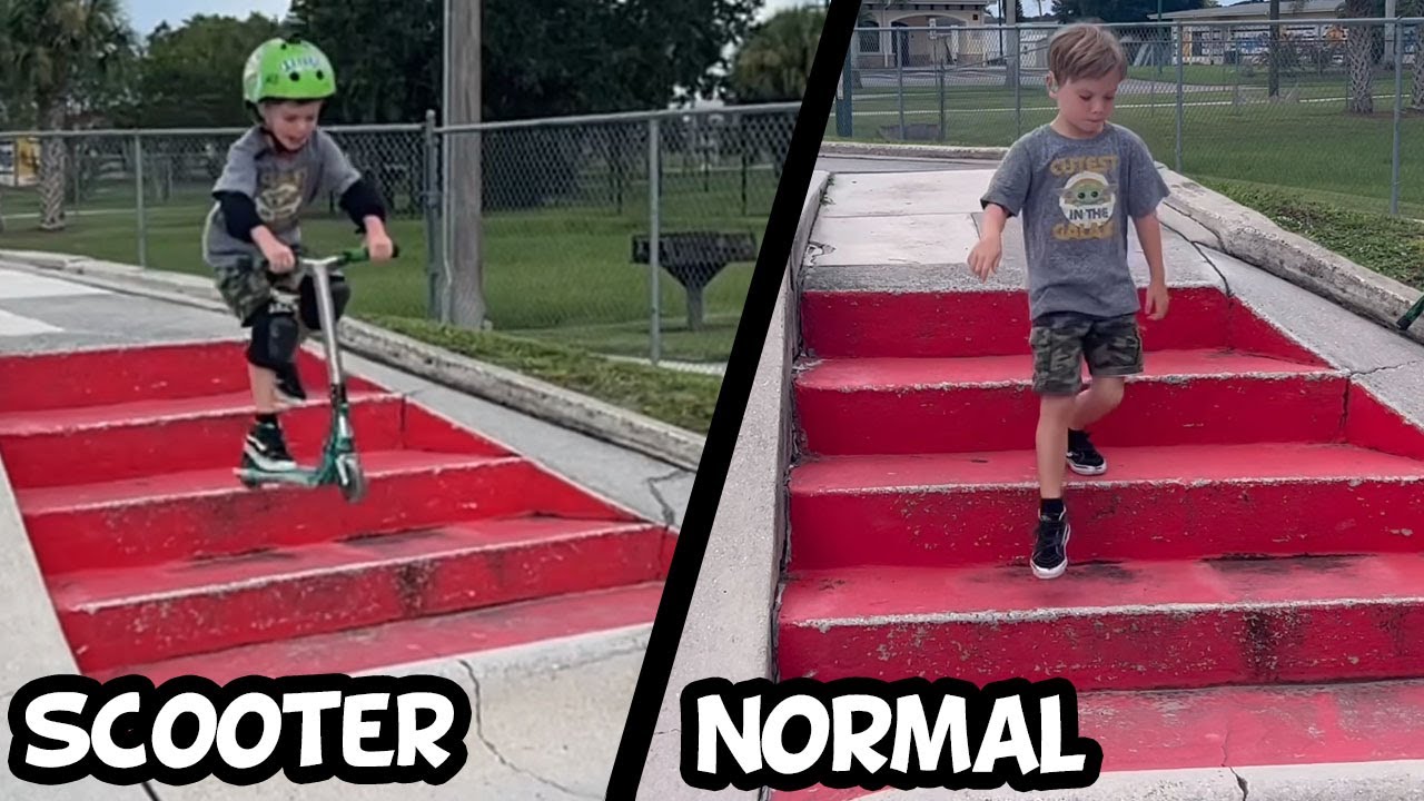 Normal VS Scooter Kids in Real Life - YouTube
