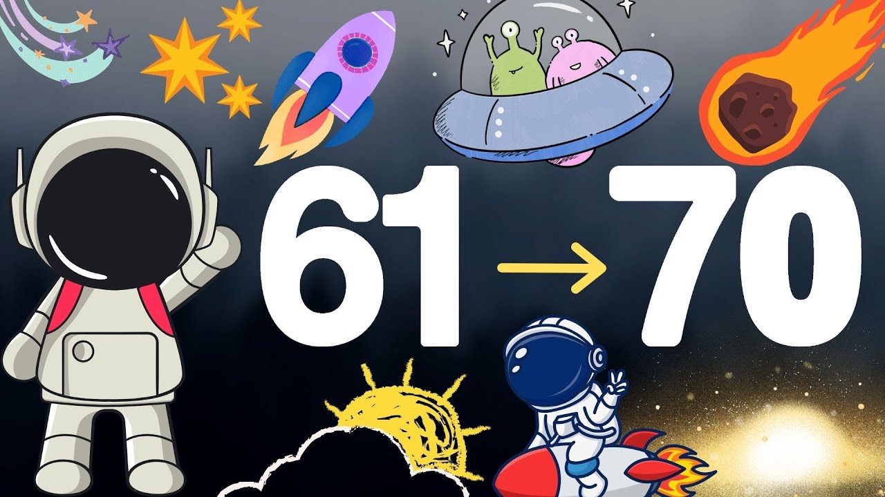 Number Count 61 to 70, Let's Count 61 to 70 – A Fun Rhyme for Kids ...