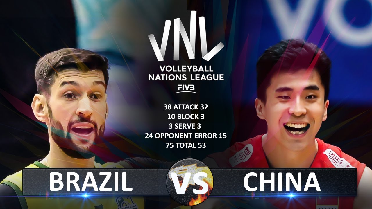 Brazil vs China | Men's VNL 2023 - YouTube