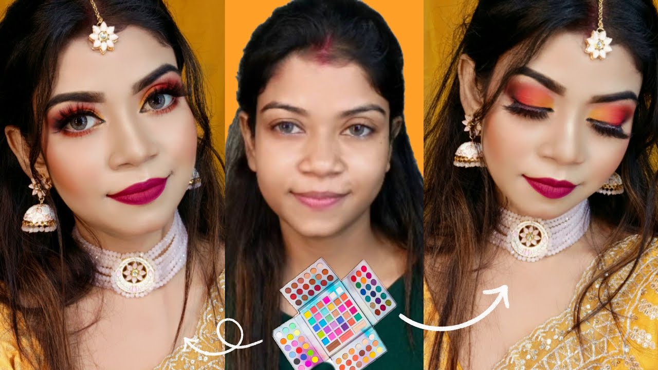 Makeup Transformation!HaldiBride/Haldi Bridesmaid makeup look with most ...