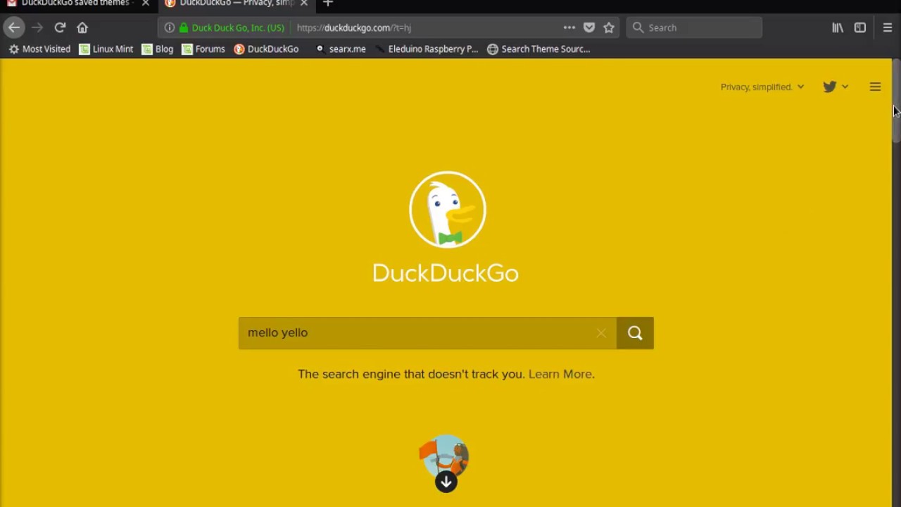 Preconfigured DuckDuckGo Theme / Homepage "Mellow Yellow" Theme #40 - YouTube