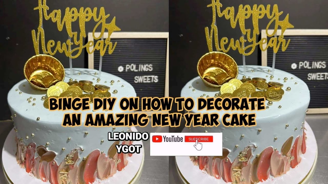 🌈🎂BINGE- DIY ON AN AMAZING NEW YEAR CAKE #cakedecorating #cake #binge ...