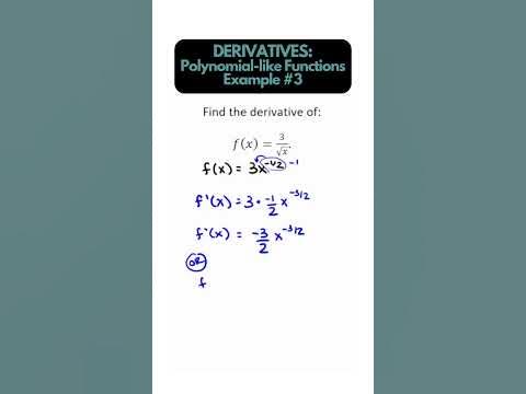 DERIVATIVES: Polynomial-like Functions Example 2 #maths #calculus # ...