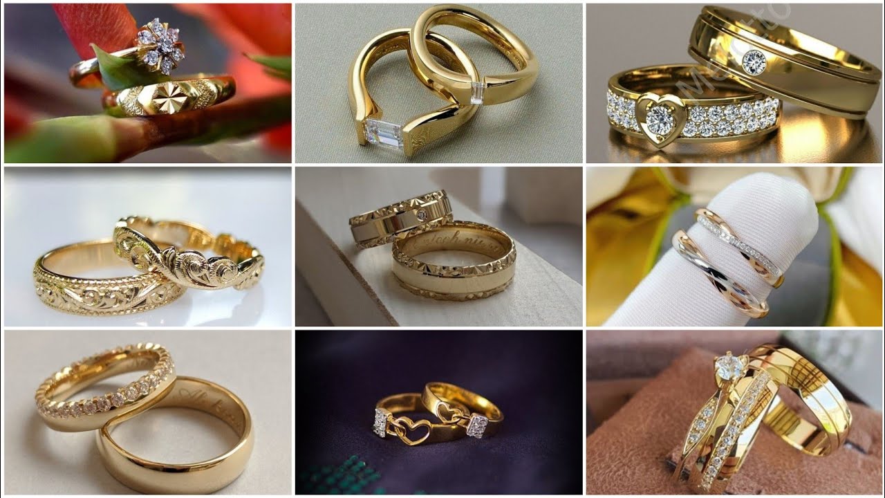 150+Most Trending Gold Couple Rings Designs|Engagement Couple Rings ...