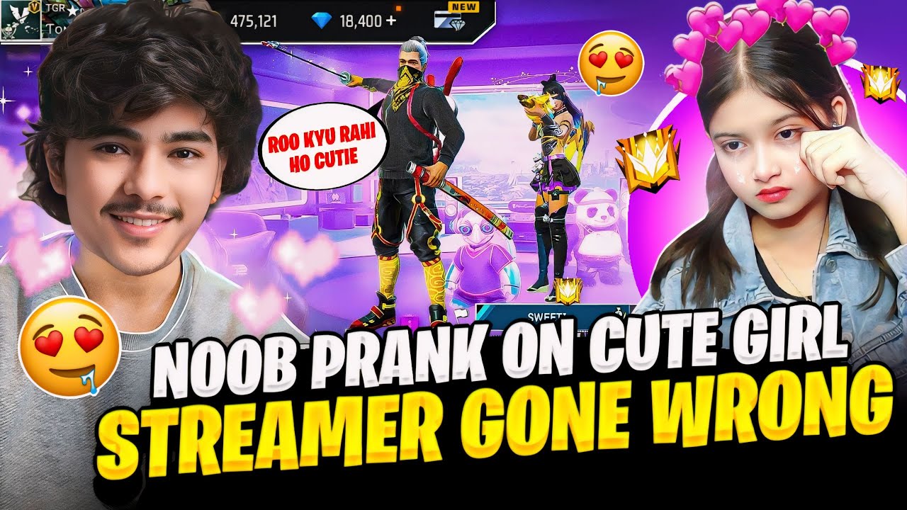 Noob prank on Random v Badge cute Girl Youtuber Gone Wrong😱 Garena free fire - YouTube