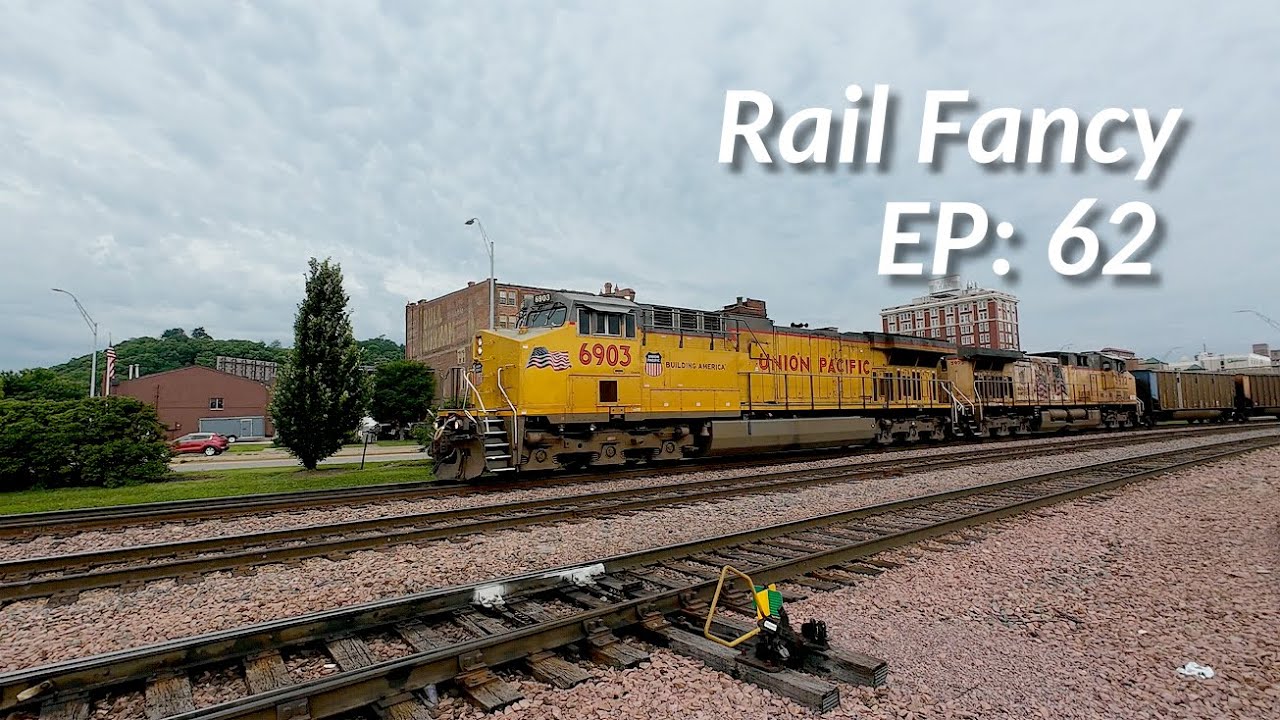 Union Pacific UP 6903 and UP 5972 Passing through Dubuque, Iowa - YouTube
