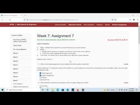 Data Science for Engineers NPTEL SWAYAM Course Week 7 Assignment ...