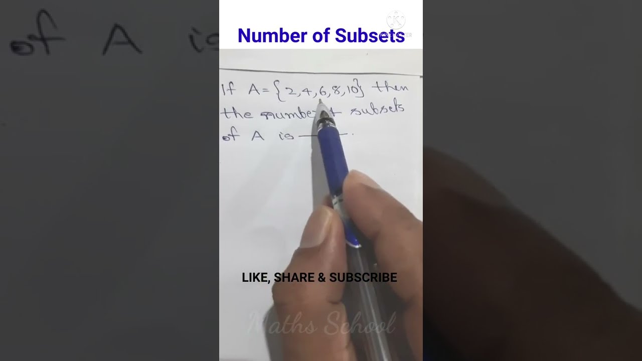 104.Number of Subsets of a Set / Sets / Plus One Class 11 Mathematics ...