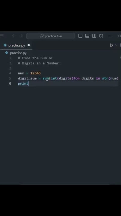 Find the Some of Digits | #python #pythonprogramming#coding#learnpython #pythonforbeginners ...
