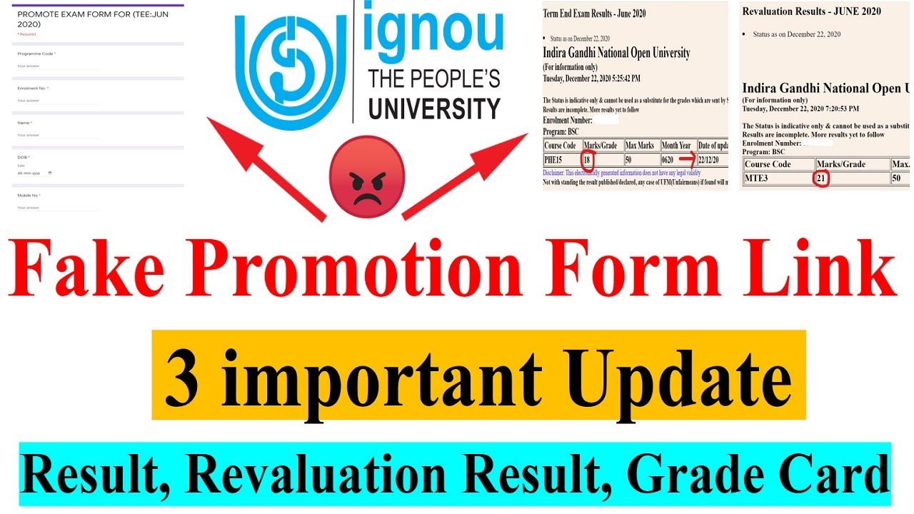 IGNOU Fake Promotion Form Link (Be Aware),3 New Update, Result ...