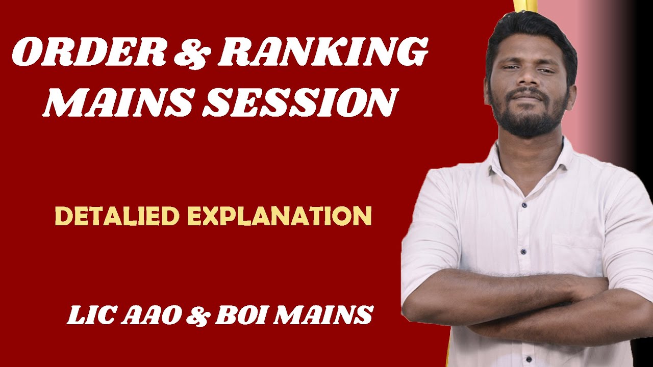 ORDER AND RANKING EXPECTED MAINS LEVEL QUESTIONS | REASONING| LIC AAO ...