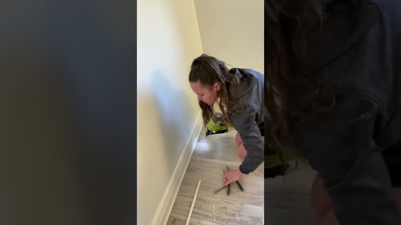 Easy way to cut quarter round. Using miter shears to cut quarter round ...