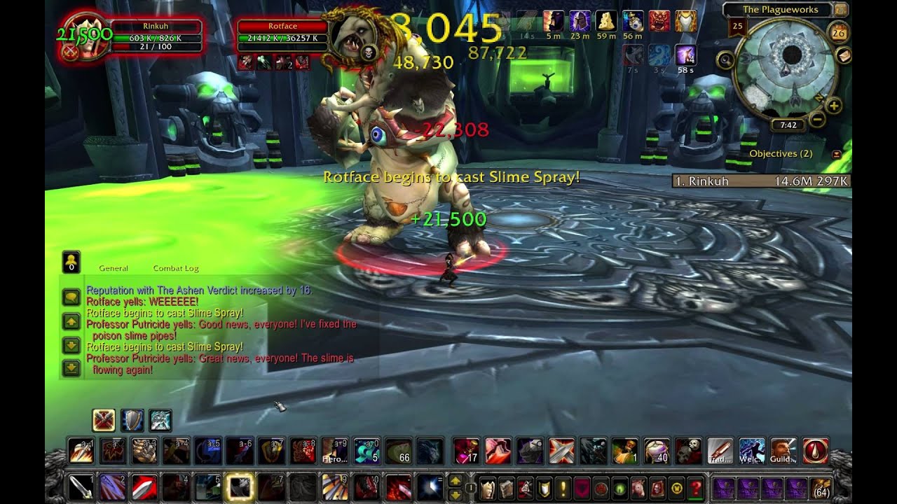WoW - Rinkuh (Fury Warrior) ICC 25N Solo - Boss 6 Rotface - YouTube