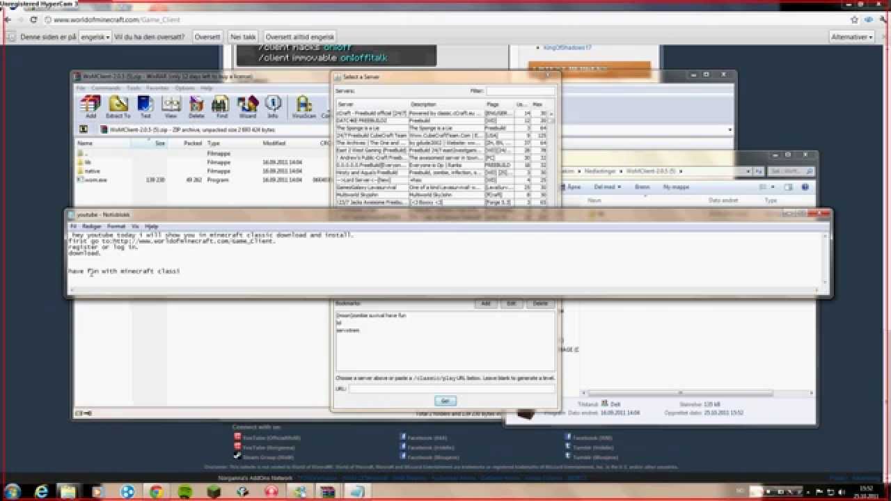 minecraft classic download and install windows 7. - YouTube