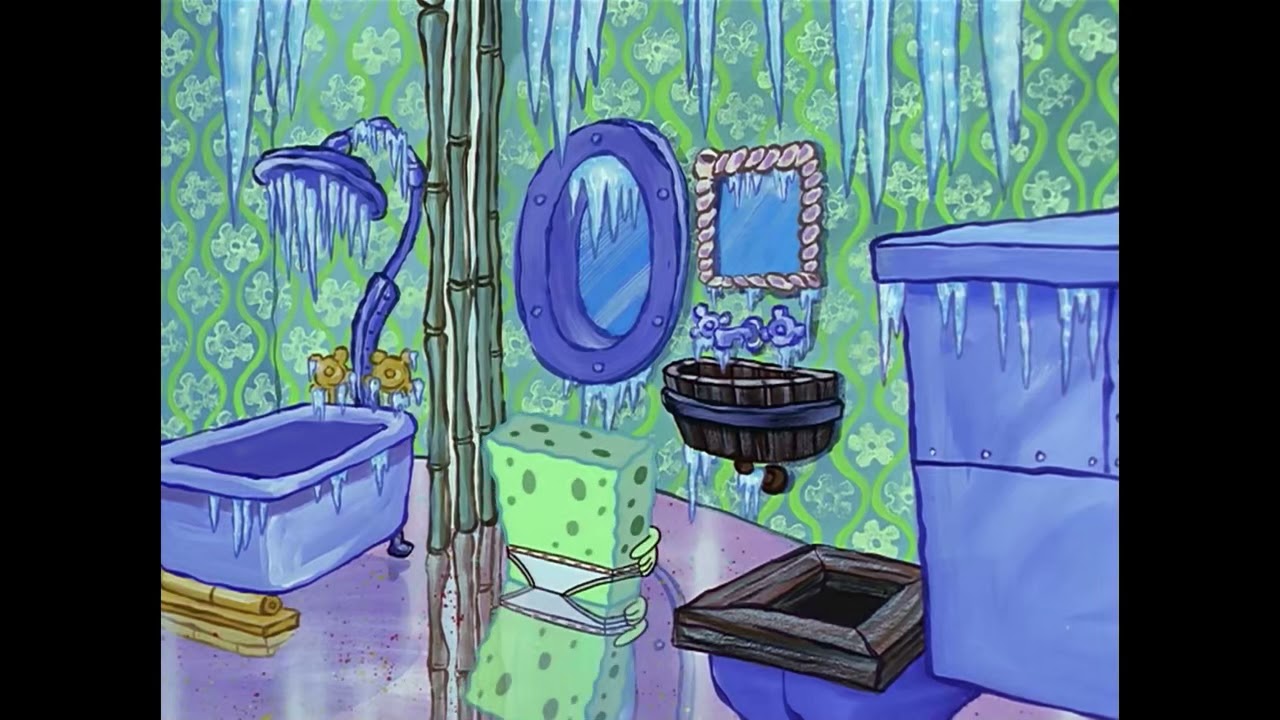 SpongeBob Freezing in his Bathroom for 10 Hours - YouTube