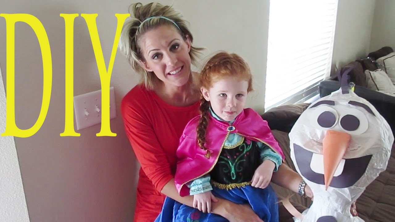 DIY FROZEN BIRTHDAY HOW TO MAKE AN OLAF PINATA - YouTube