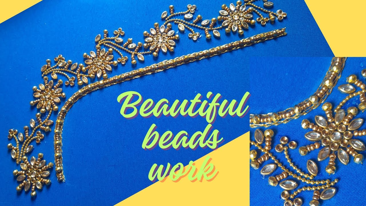 Beautiful beads work for Beginners /kundan work/Beads work/Beadwork ...