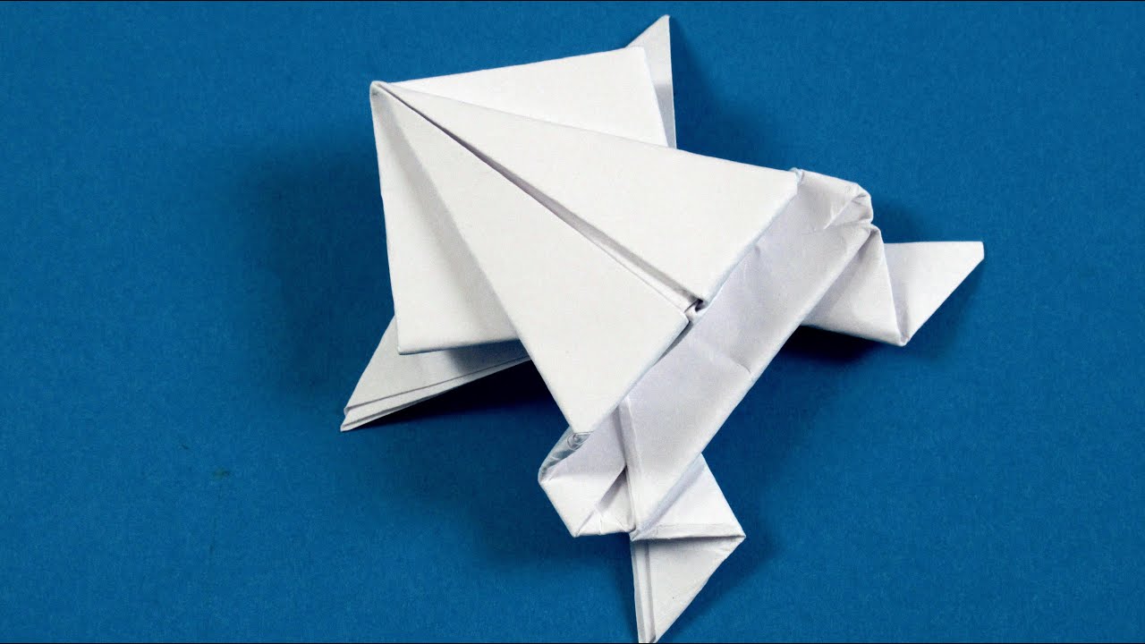 How to make a HIGH jumping Paper Frog Origami - YouTube
