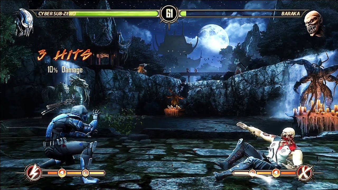 mortal kombat komplete edition gameplay cyber sub zero vs baraka - YouTube
