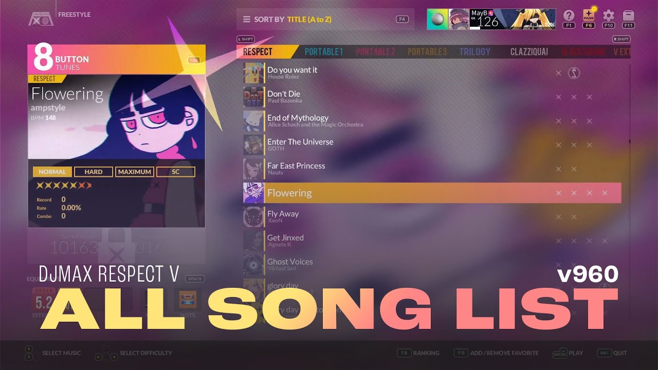 [DJMAX RESPECT V] All Song List (v960 Update 09-14-2021) - YouTube