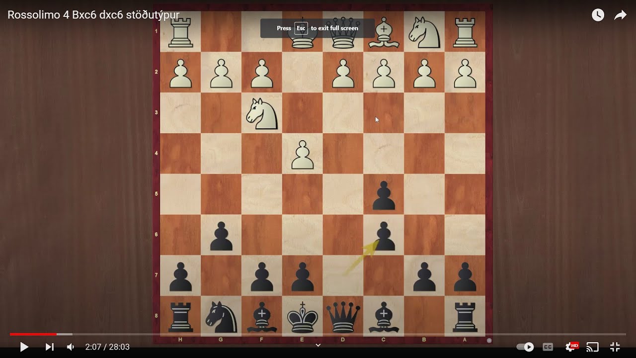 66. Rossolimo 4 Bxc6 dxc6 stöðutýpur. - YouTube