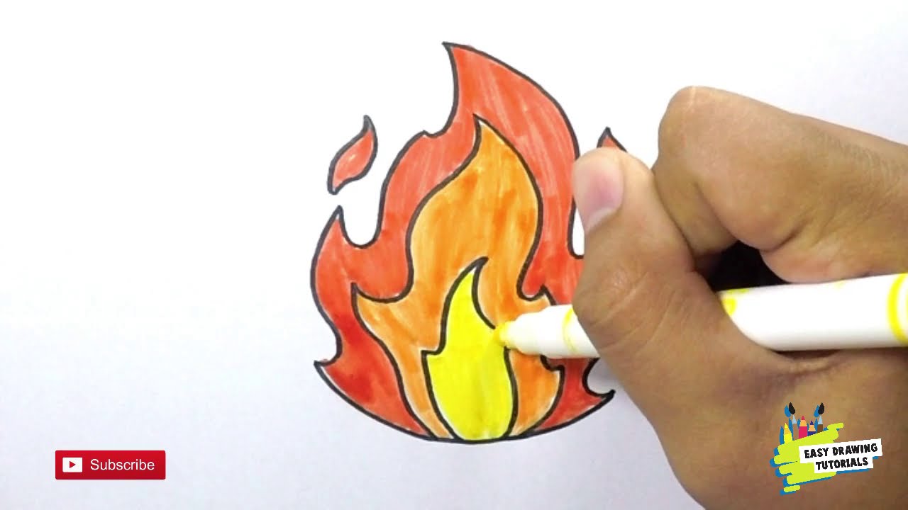 How to Draw Easy fire - YouTube