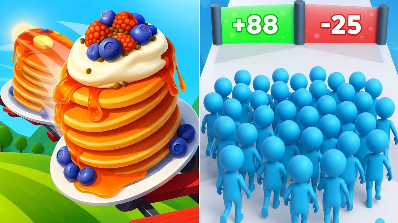 PANCAKE RUN Vs COUNT MASTER : Satisfying ASMR Gameplay - All Max Levels ...
