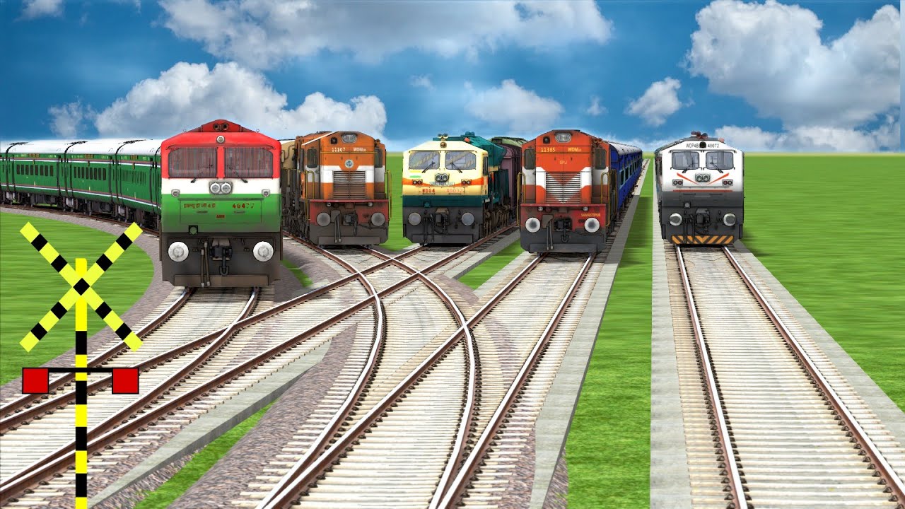 Trains Running on Straight Switch tracks | Indian railways train ...