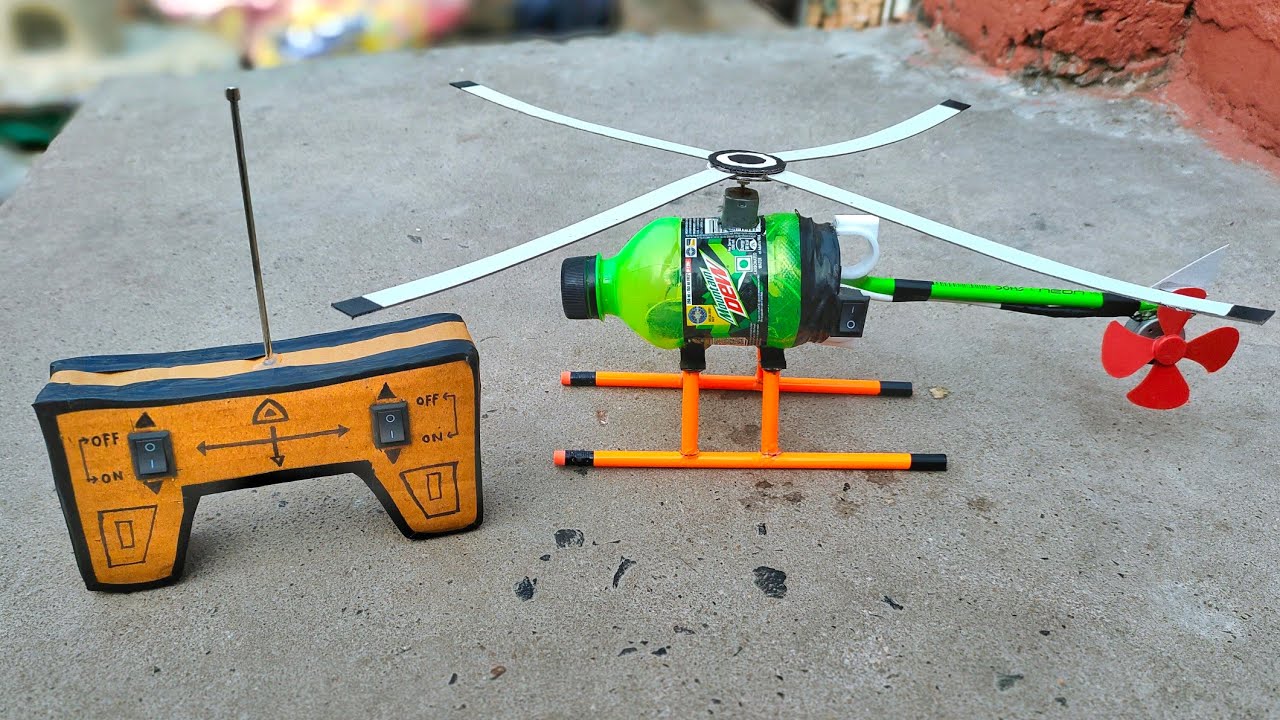 How To Make A Toy Helicopter | RC Plastic Bottle Helicopter - You Can ...