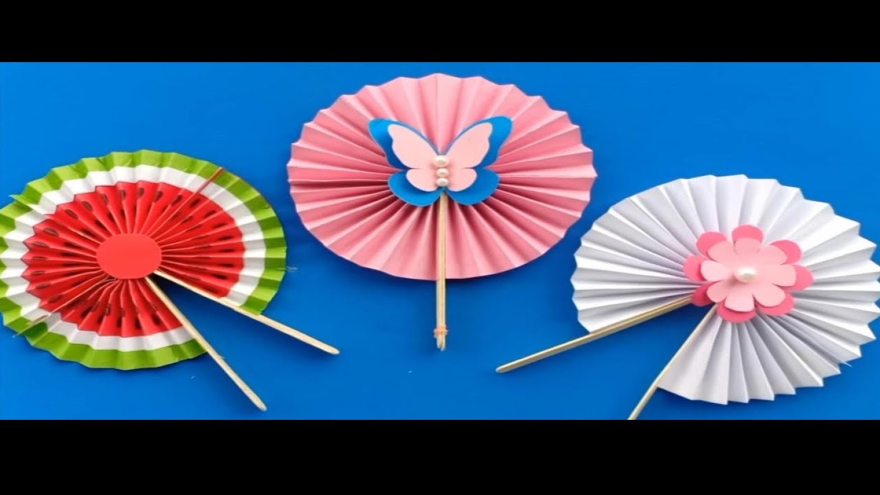 Watermelon Hand Fans | Cute Paper Pop Up Fans | How to make a Japanese ...