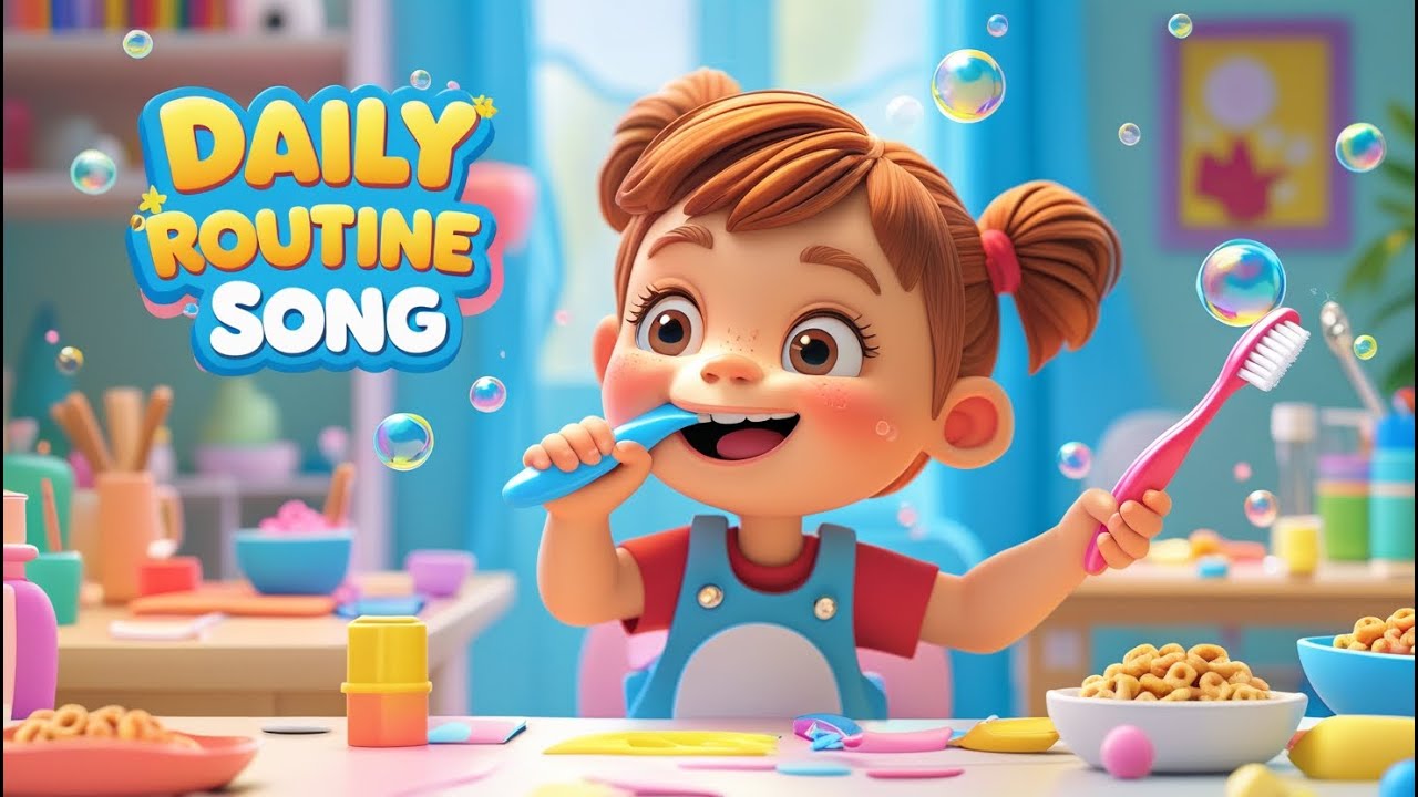 Daily Routine Song | Morning to Bedtime Fun | Kids Song with Actions ...